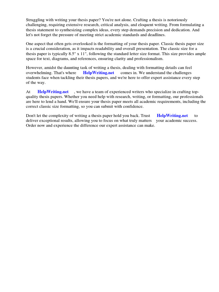 Classic Thesis Paper Size | PDF | Thesis | Water