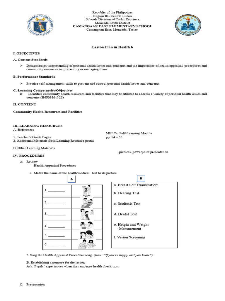 COT_Health 6_Q1 | PDF | Health Care | Physical Examination