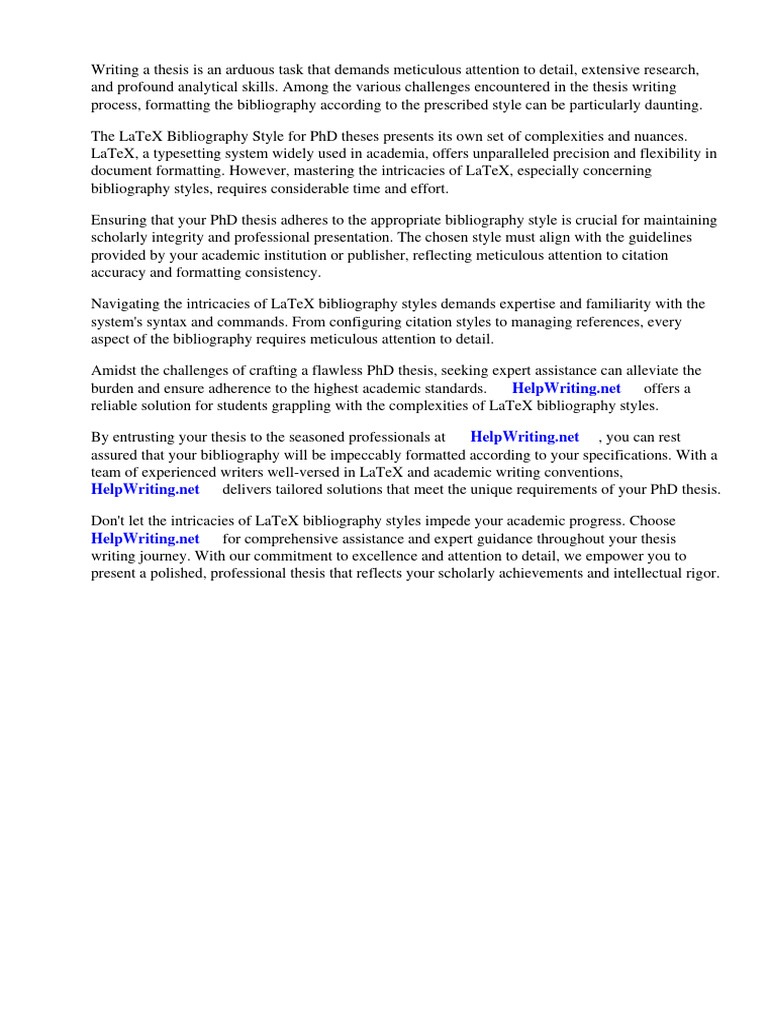 Latex Bibliography Style PHD Thesis | PDF | Citation | Te X