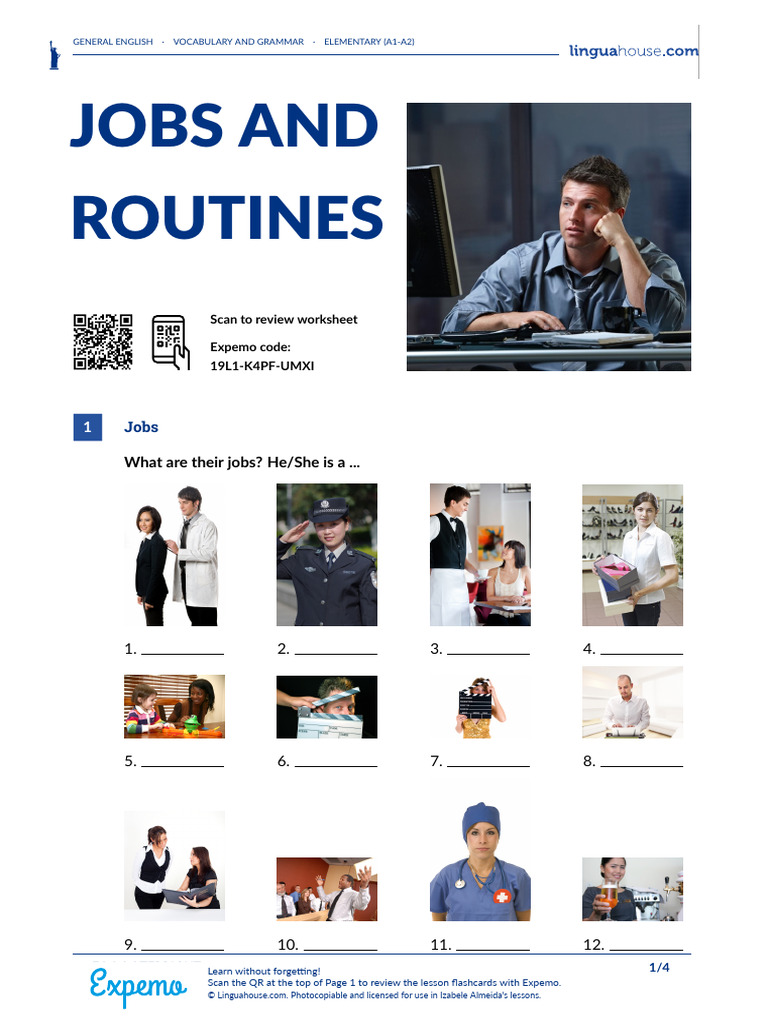 Jobs and Routines American English Student | Download Free PDF | Learning | Human Communication
