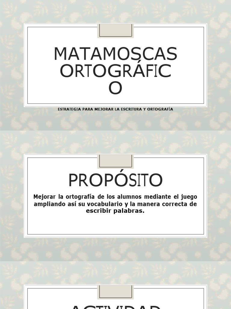 Matamoscas Ortográfico | PDF | Artes del lenguaje y disciplina