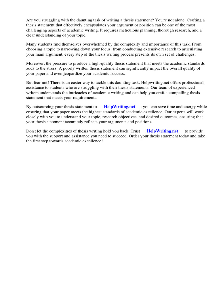 Crafting an Effective Thesis Statement | PDF | Essays | Thesis