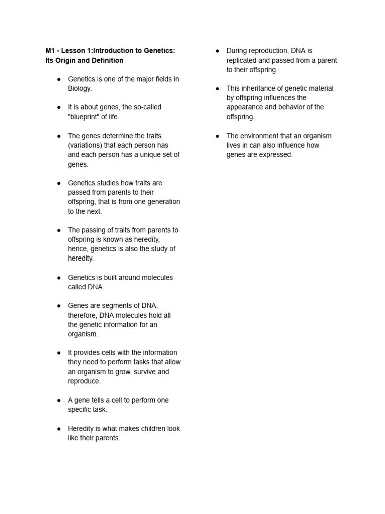 Genetics - Lecture-M1 | PDF | Meiosis | Mitosis Genetics - Lecture-M1 | PDF | Meiosis | Mitosis