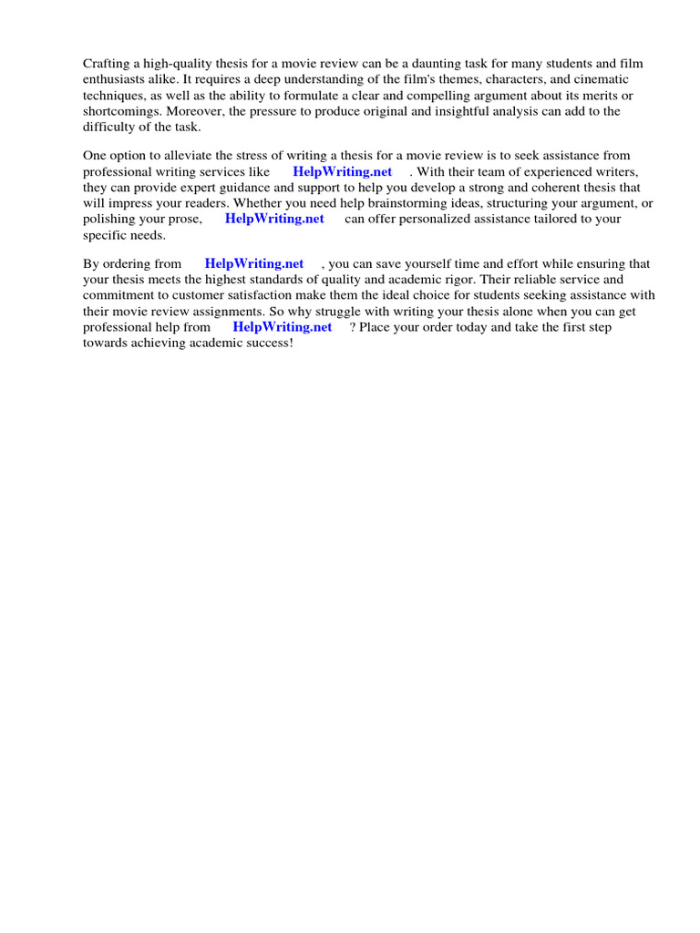 How To Write A Good Thesis For A Movie Review | PDF | Essays | Thesis