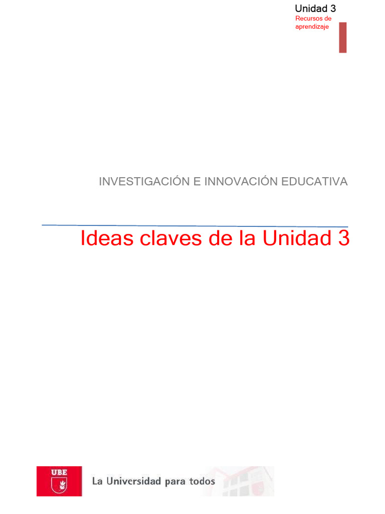 IDEAS CLAVES UNIDAD 3 | PDF | Enseñando | Aprendizaje