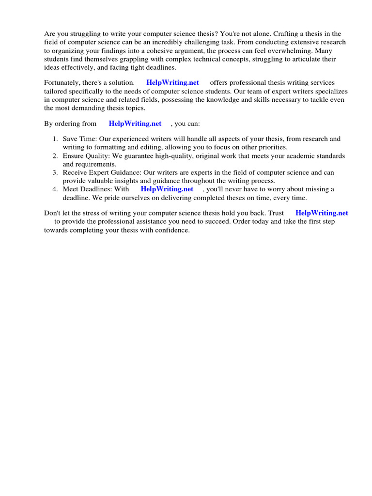 Computer Science Thesis Topics PDF | PDF