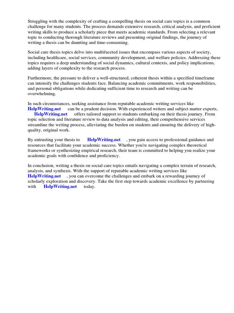 Social Care Thesis Topics | PDF | Health Care | Health Informatics Social Care Thesis Topics | PDF | Health Care | Health Informatics