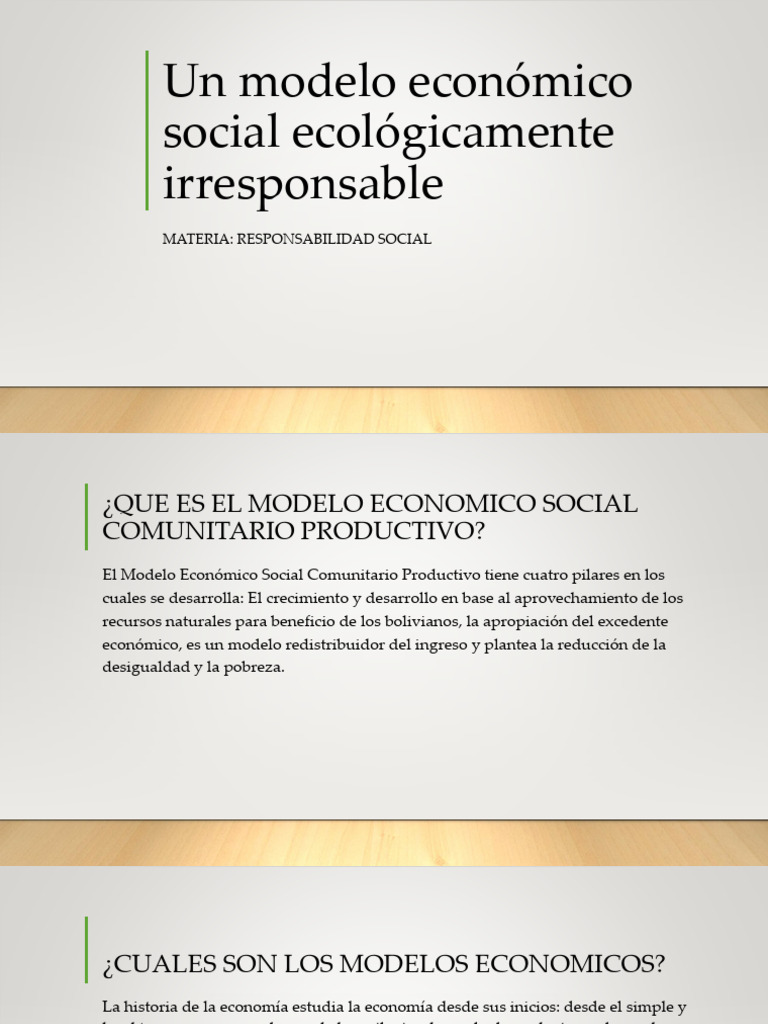 Un Modelo Económico Social Ecológicamente Irresponsable | Descargar gratis PDF | Desarrollo ...