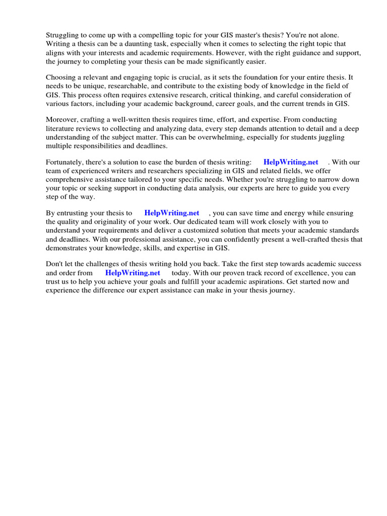 GIS Thesis Topic Selection Guide | PDF | Geographic Information System | Spatial Analysis
