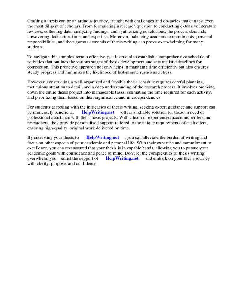 Thesis Activity Schedule Guide | PDF | Thesis | Qualitative Research