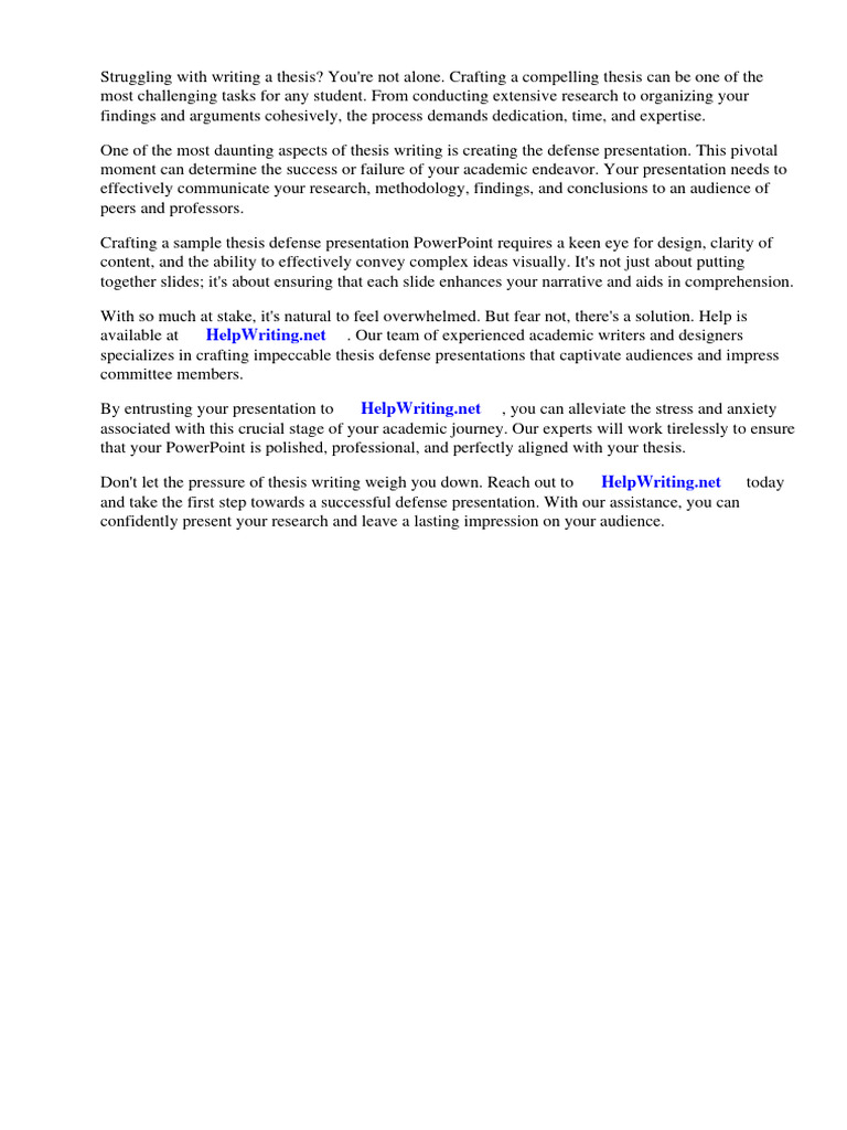 Sample Thesis Defence Presentation | PDF | Thesis | Cognition