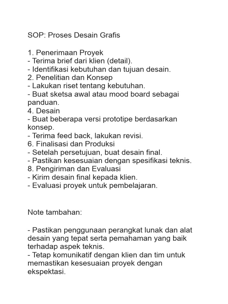 Prosedur Desain Grafis SOP | PDF