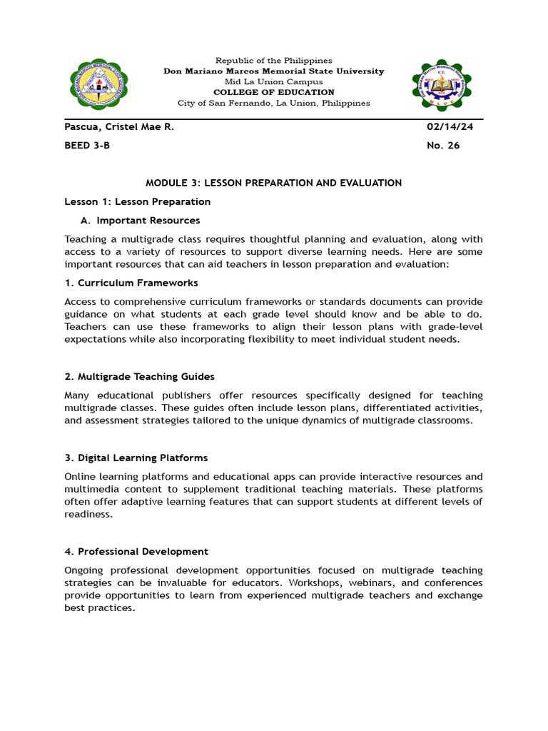 Multigrade Teaching Resources Guide | PDF | Educational Assessment | Teachers