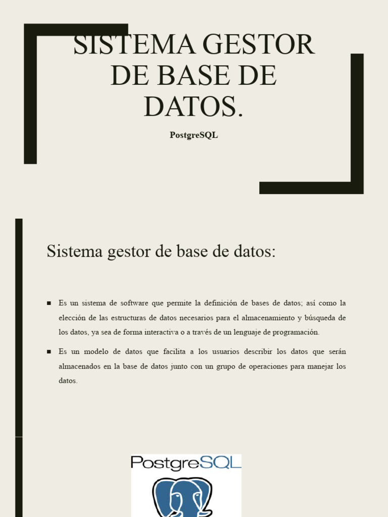 Sistema Gestor de Base de Datos | PDF | Postgre Sql | Datos de computadora
