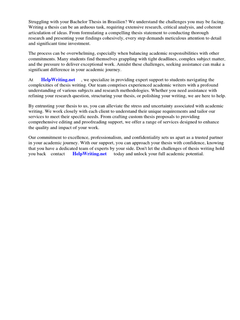 Bachelor Thesis Brasilien | PDF | Thesis | Efficient Market Hypothesis Bachelor Thesis Brasilien | PDF | Thesis | Efficient Market Hypothesis