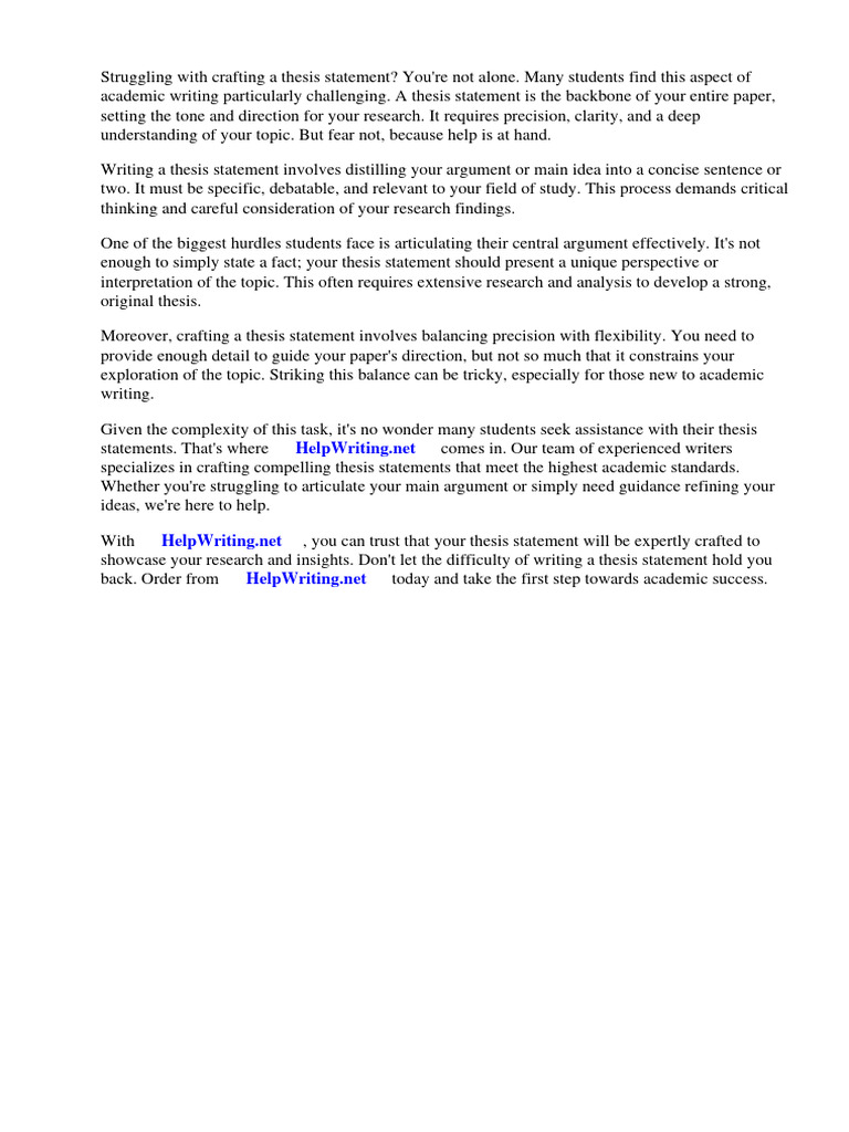 How To Do Your Thesis Statement Pdf Essays Thesis