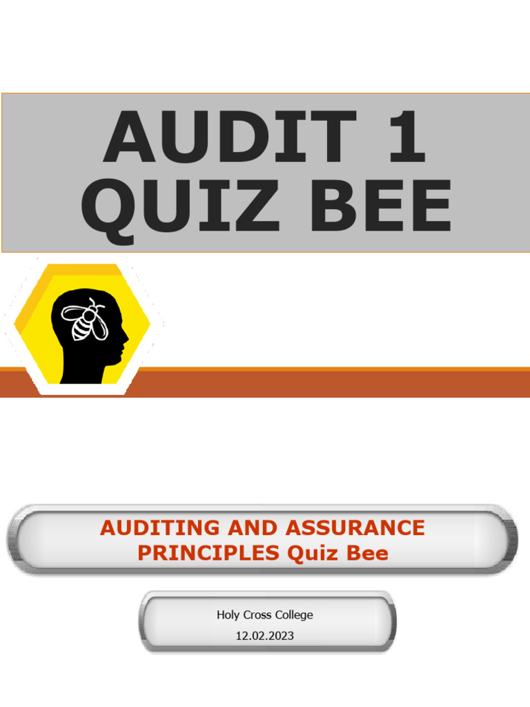 Audit1 Finals Quiz Bee 2023 | PDF | Financial Audit | Audit