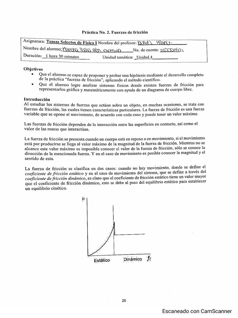 Práctica Fricción - Fisica | PDF