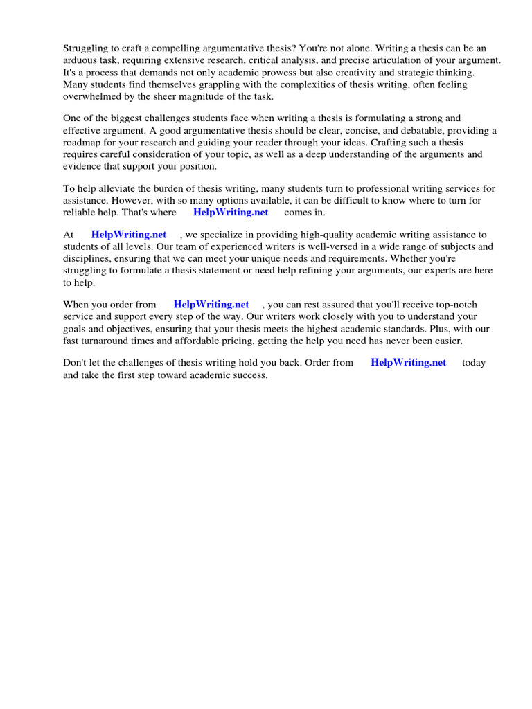 Good Argumentative Thesis Examples | PDF | Essays | Reason