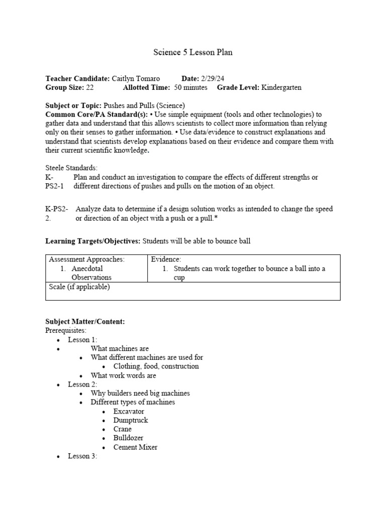 Science 5 Lesson Plan | Download Free PDF | Science | Evidence