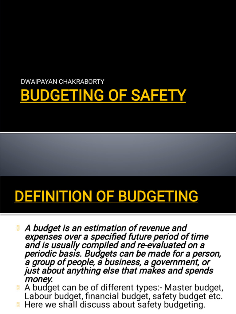 safety BUDGETING (1) | PDF | Human Factors And Ergonomics | Budget