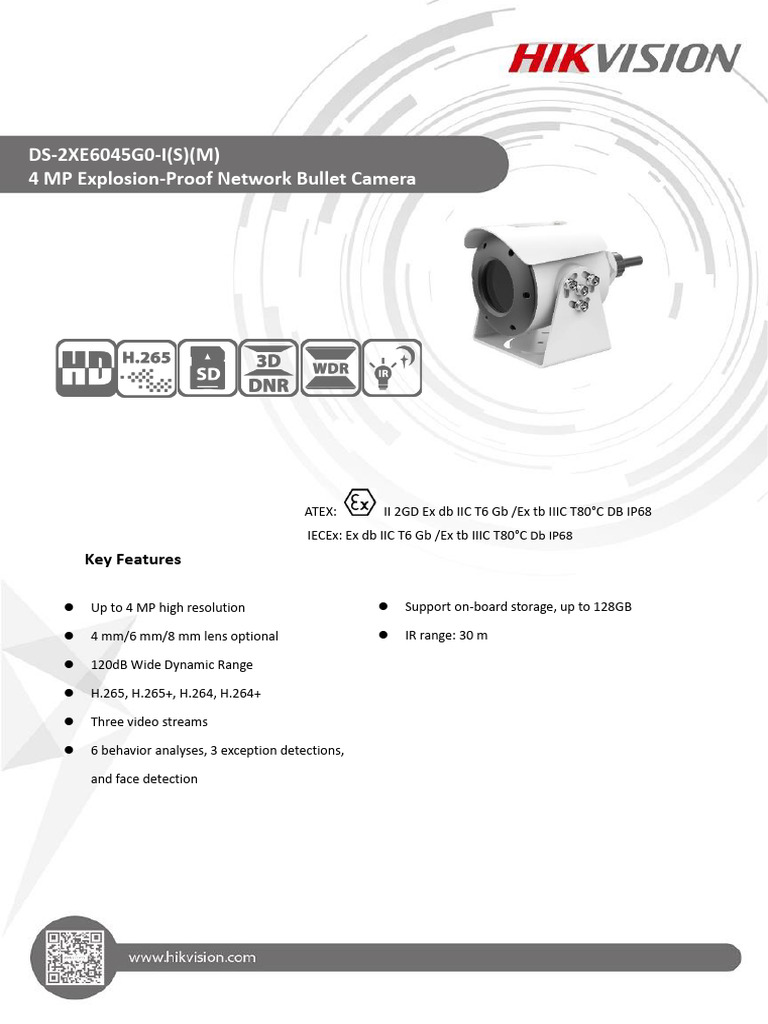DS-2XE6045G0-ISM Datasheet V5.5.82 20210507 | PDF