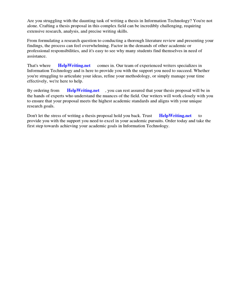 Information Technology Sample Thesis Proposal | PDF | Thesis | Usability