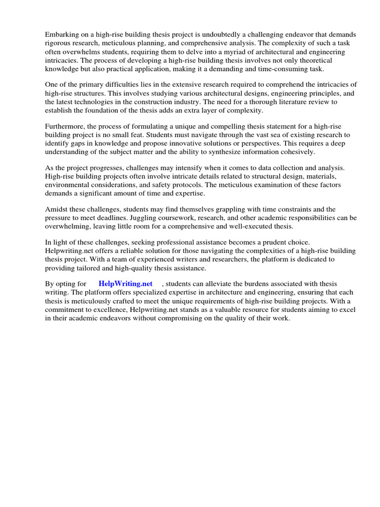 High Rise Building Thesis Project | PDF