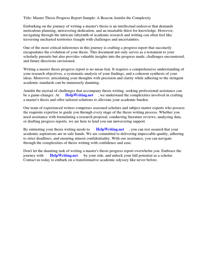 Master Thesis Progress Report Sample | PDF | Thesis | Bluetooth