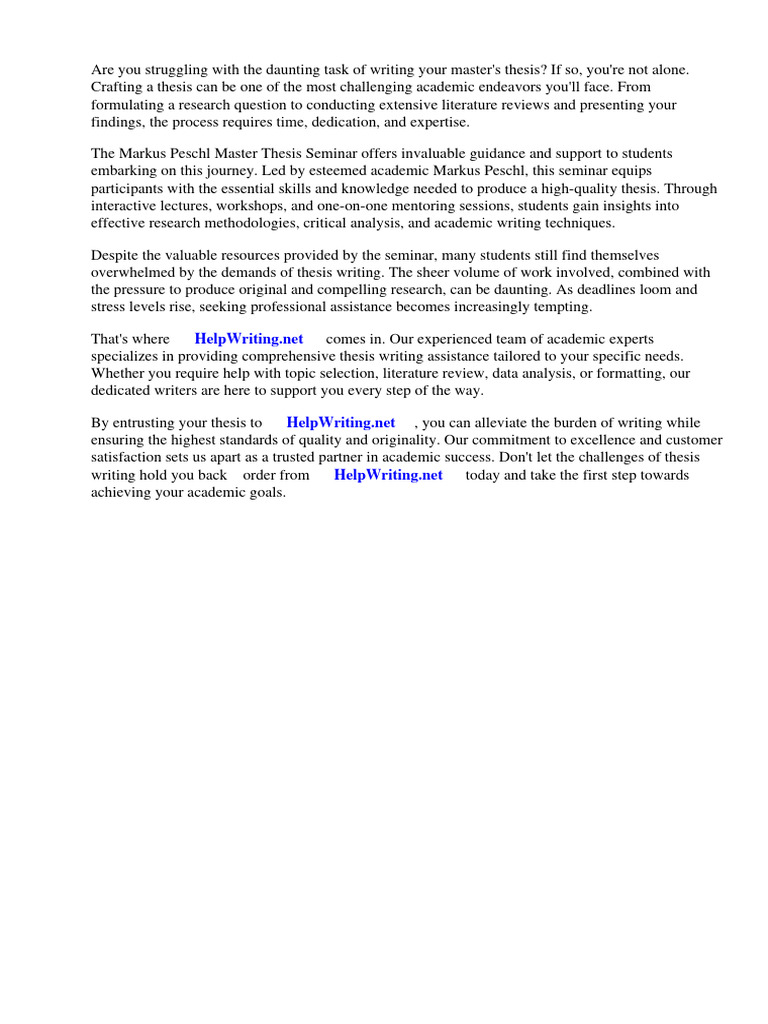 Markus Peschl Master Thesis Seminar | PDF | Information Literacy | Thesis