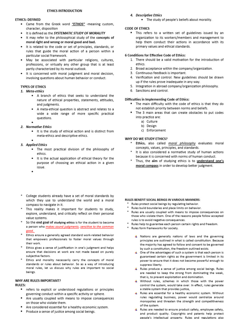 Notes Intro To Ethics Pdf