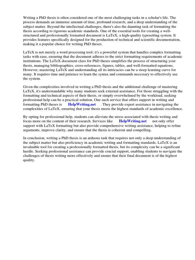 Latex Document Class For PHD Thesis | PDF | Page Layout | Thesis