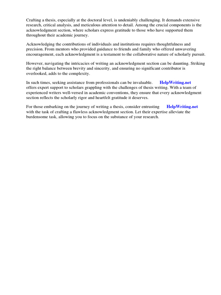 Writing Acknowledgement PHD Thesis | PDF | Thesis | Doctor Of Philosophy