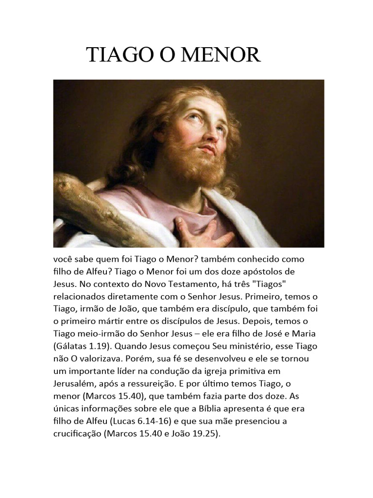 Tiago o Menor | PDF | Conteúdo do Novo Testamento | Conteúdo bíblico