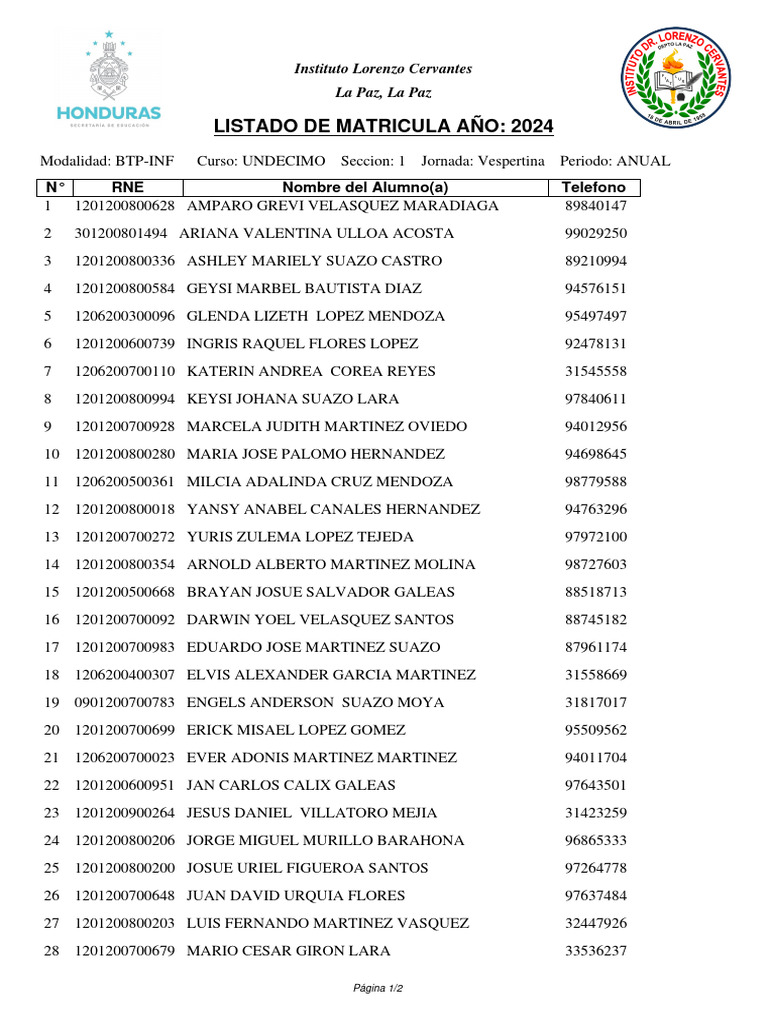 Undecimo 1 Inf | PDF