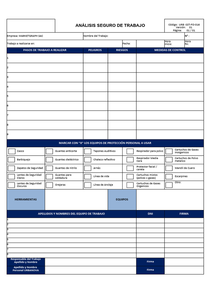 ATS - Analisis Seguro de Trabajo | Descargar gratis PDF | Seguridad y ...