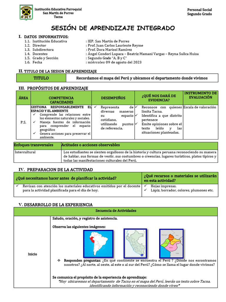 Sesión de PS 09-08 - 2023 | PDF | Cognición | Aprendizaje Sesión de PS 09-08 - 2023 | PDF | Cognición | Aprendizaje