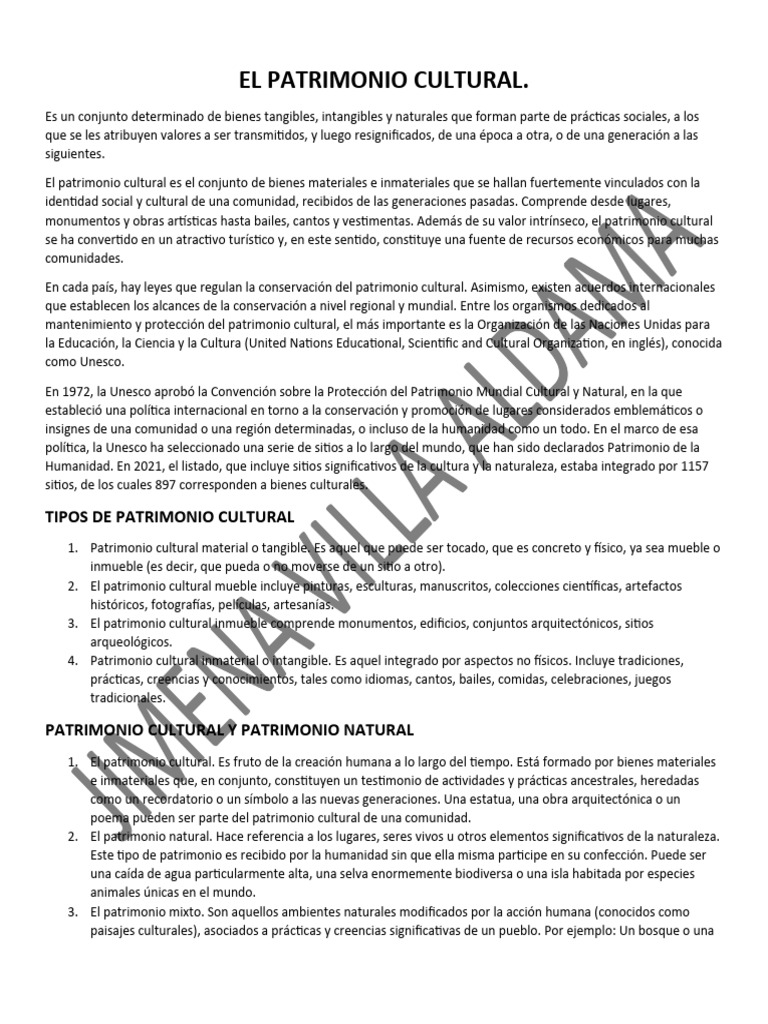 El Patrimonio Cultural | Descargar gratis PDF | Patrimonio cultural | Civilización maya