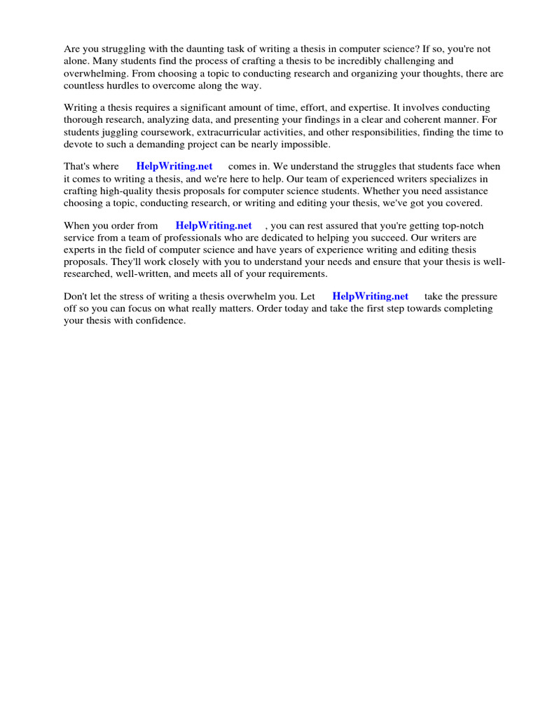Sample Thesis Proposals For Computer Science | PDF | Thesis | Engineering