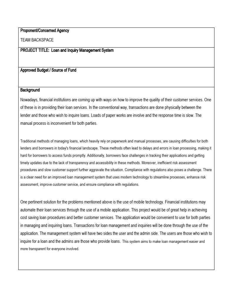 Loan and Inquiry Management System 2 | PDF | Loans | Computing