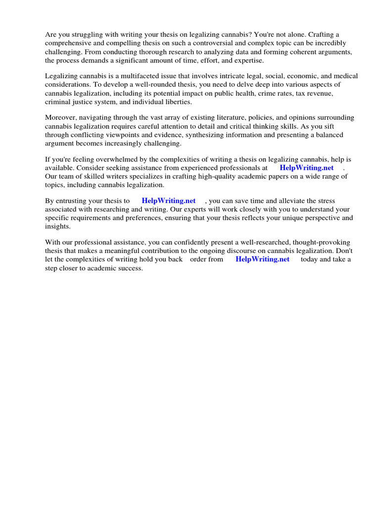 Crafting a Thesis on Cannabis Legalization | PDF | Cannabis (Drug ...