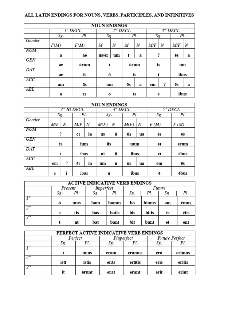 All Latin Endings Filled | PDF | Linguistic Typology | Linguistics