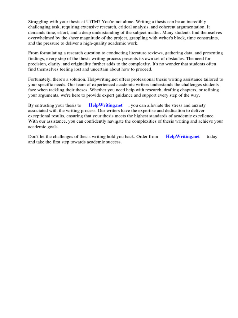 Thesis Student Uitm | PDF | Thesis | Learning