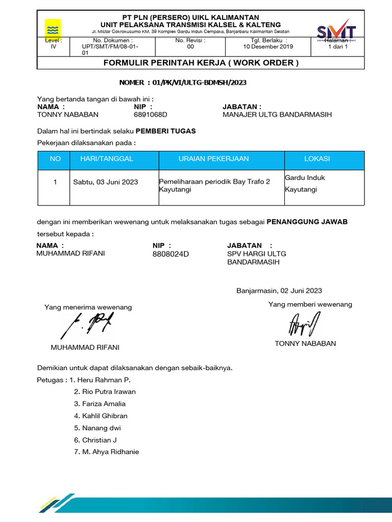 Dokumen K3 Hardik Bay Trafo 2 GI Kayutangi | PDF