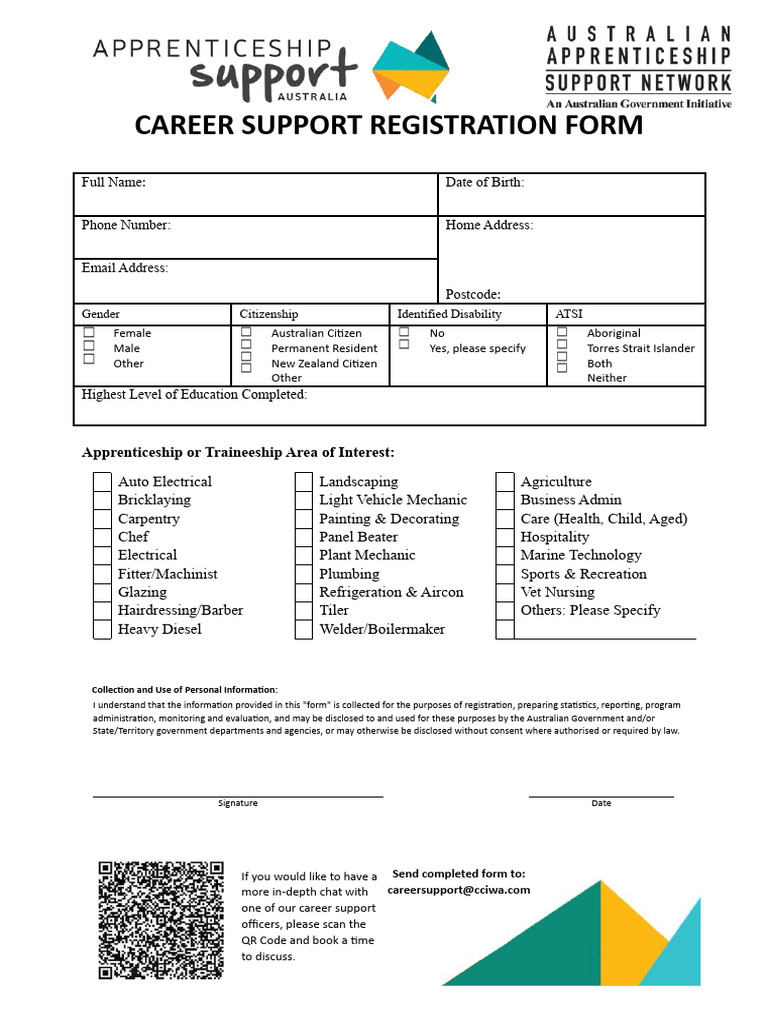 Gateway - Career Support Registration & Interview Form | PDF