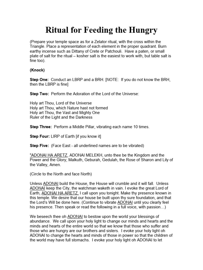 Ritual For Feeding The Hungry | PDF | Angel