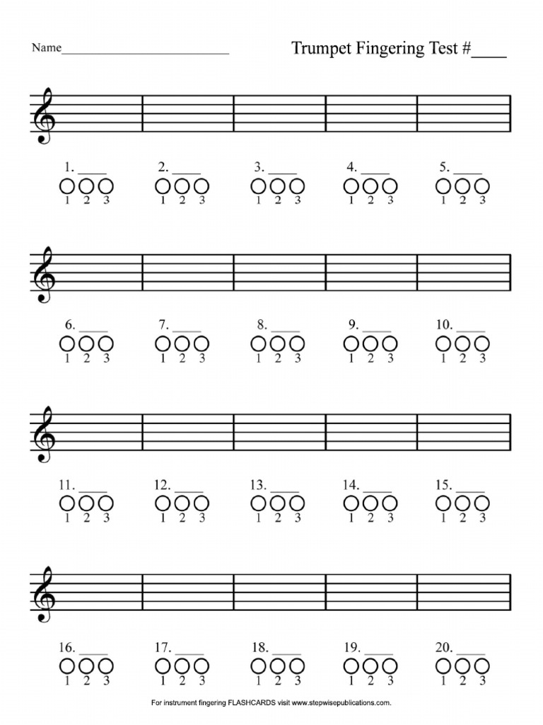 Fingering Test Bronces Prebanda | PDF