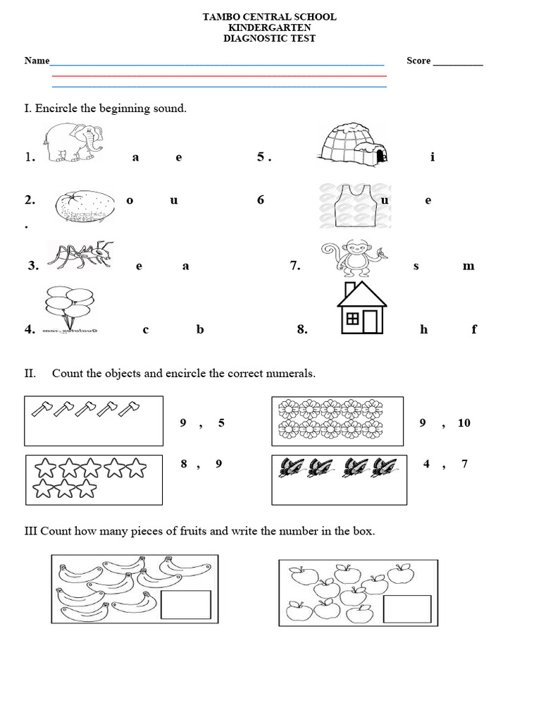 KINDER-diagnostic-test-2021-2022 | PDF