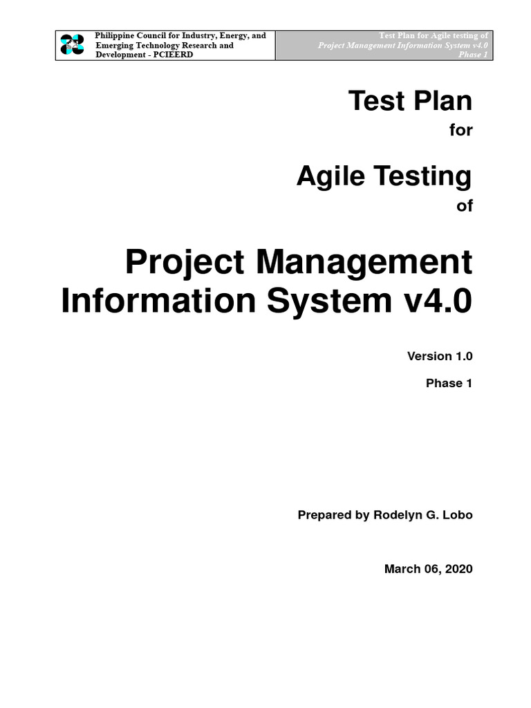 Test Plan v1 PMIS Agile | Download Free PDF | Software Testing ...
