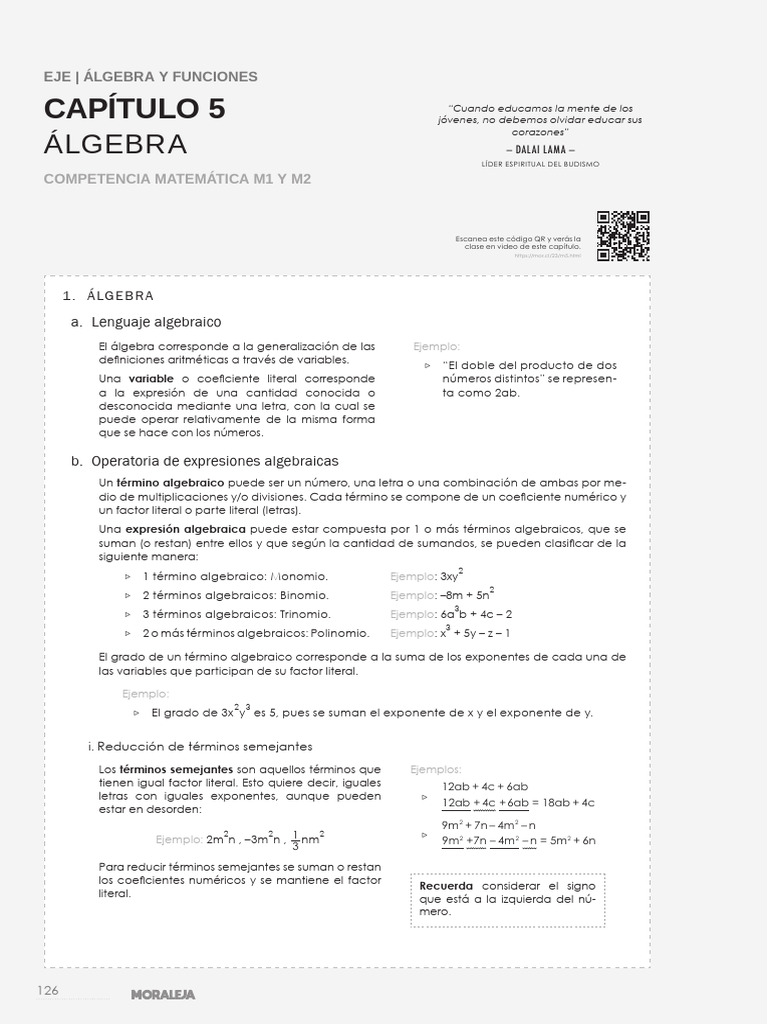Capitulo 5 - Algebra | PDF | Factorización | Multiplicación